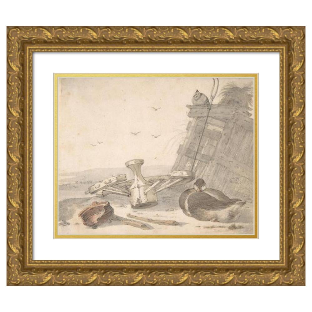 Cornelis Saftleven 24x20 Gold Ornate Framed and Double Matted Museum ...