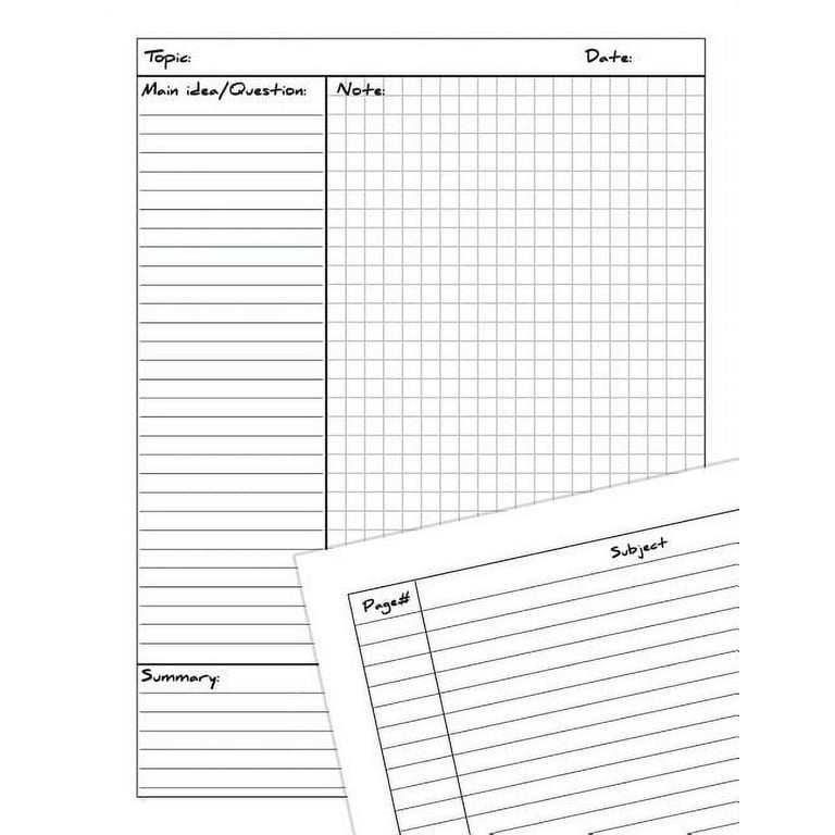 Main Idea Table Template