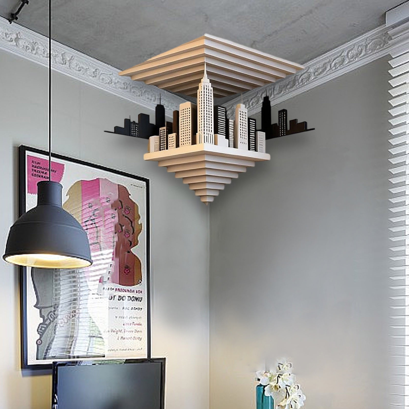 Corner 3D Wall Decal Optical Illusion Stickers Removable Peel And Stick ...