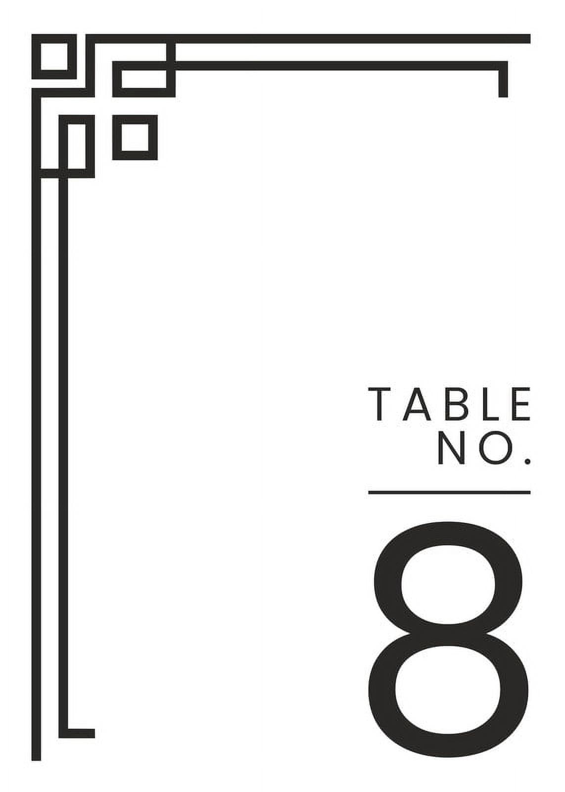 Corner Accent Design Table Number Cards Double Sided Party Table ...