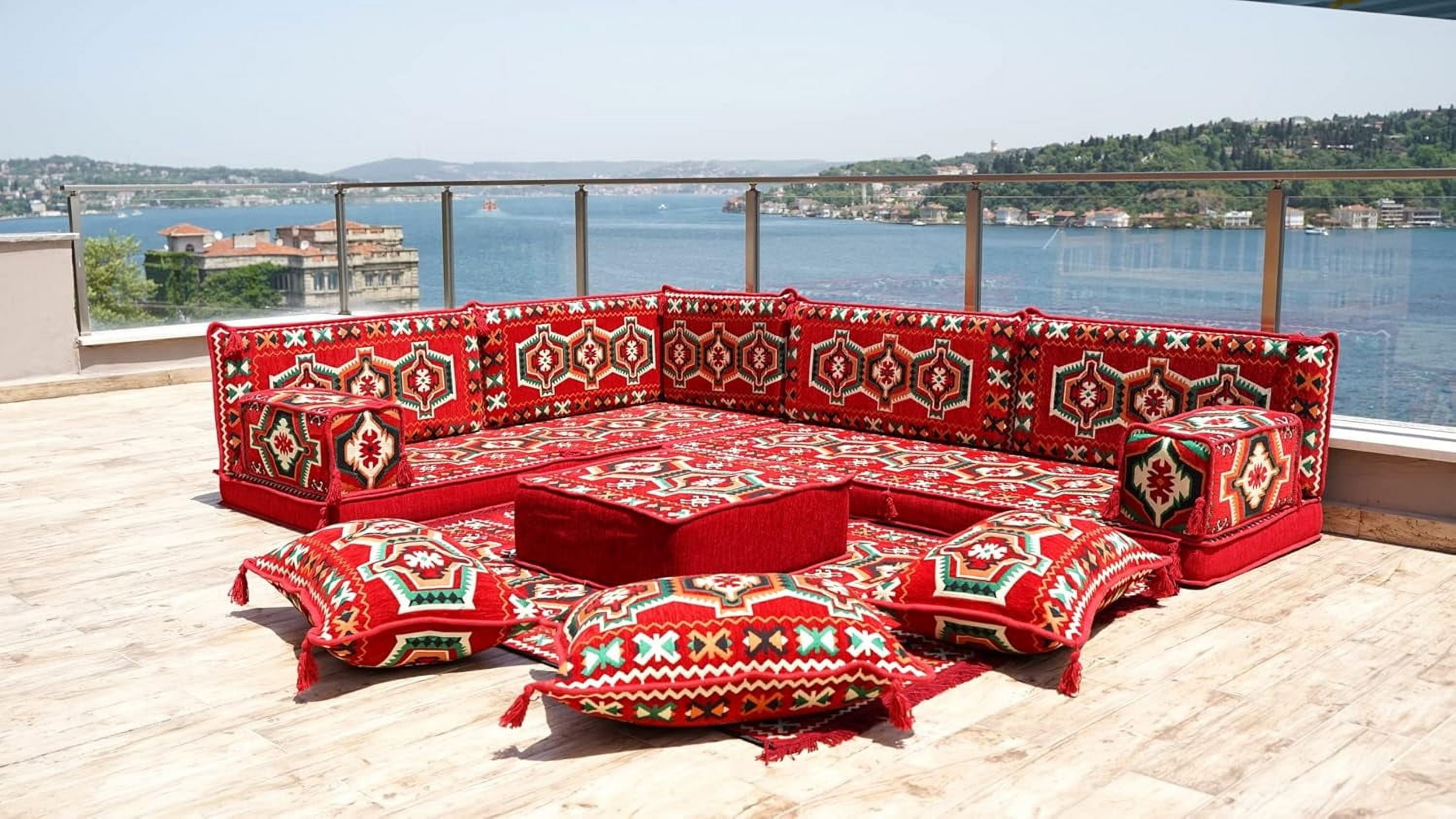 Corner Arabic Floor Seating, Diwan Sofa, Arabic Majlis, Floor Cushion ...