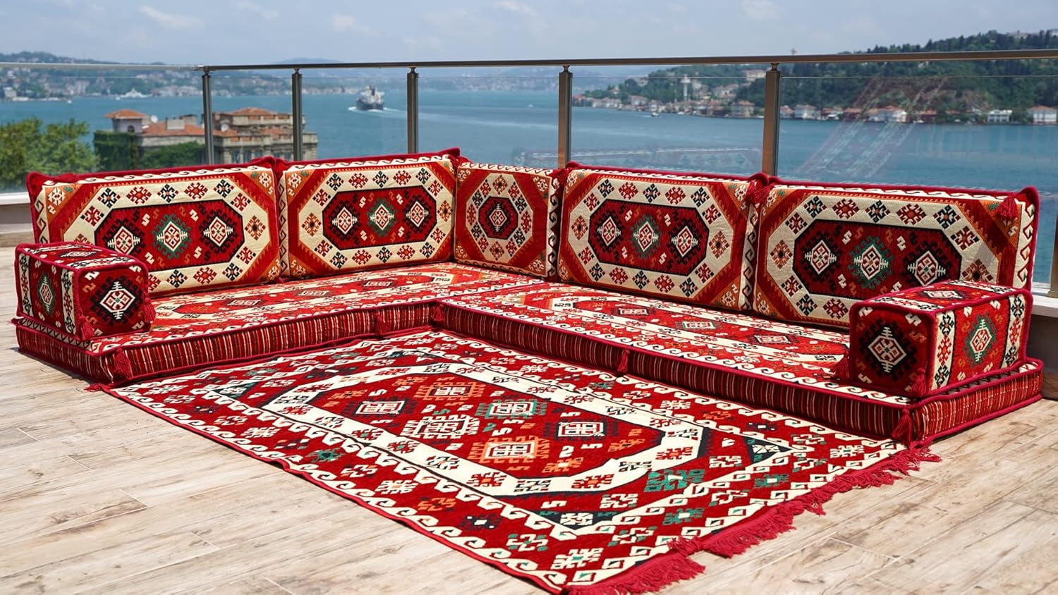 Corner Arabic Floor Seating, Diwan Sofa, Turkish Sofa Seating, Floor ...