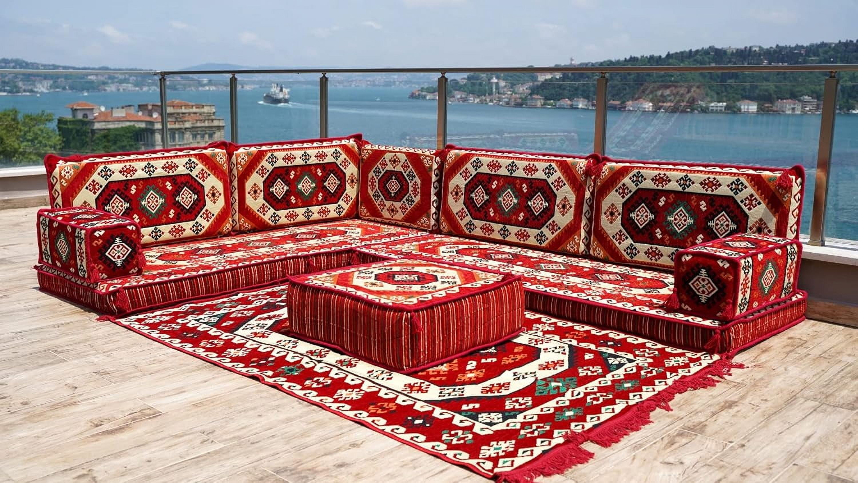 Corner Arabic Floor Seating, Diwan Sofa, Turkish Sofa Seating, Floor ...