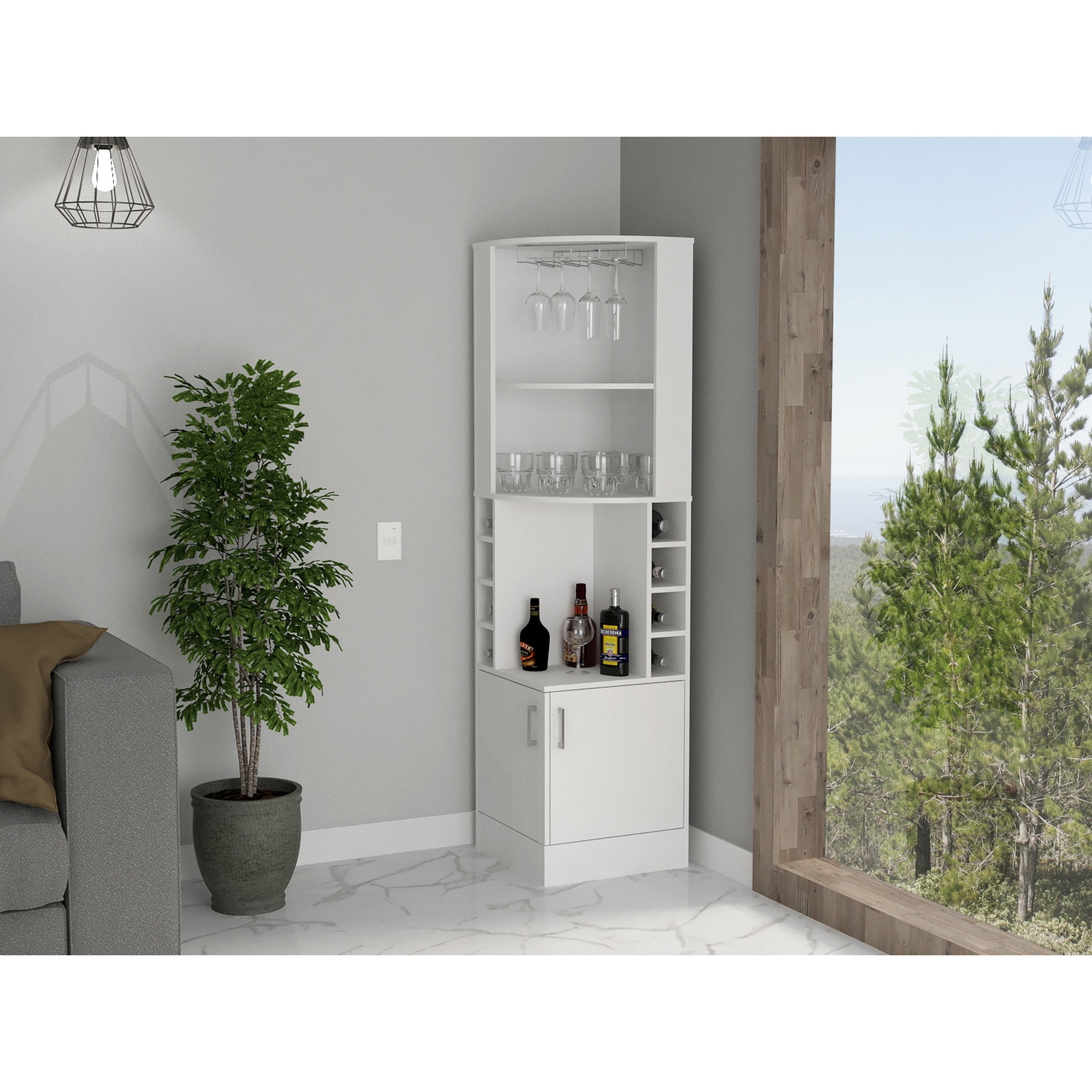 Corner Bar Cabinet | Efficient Storage and Side - Accessible Design ...
