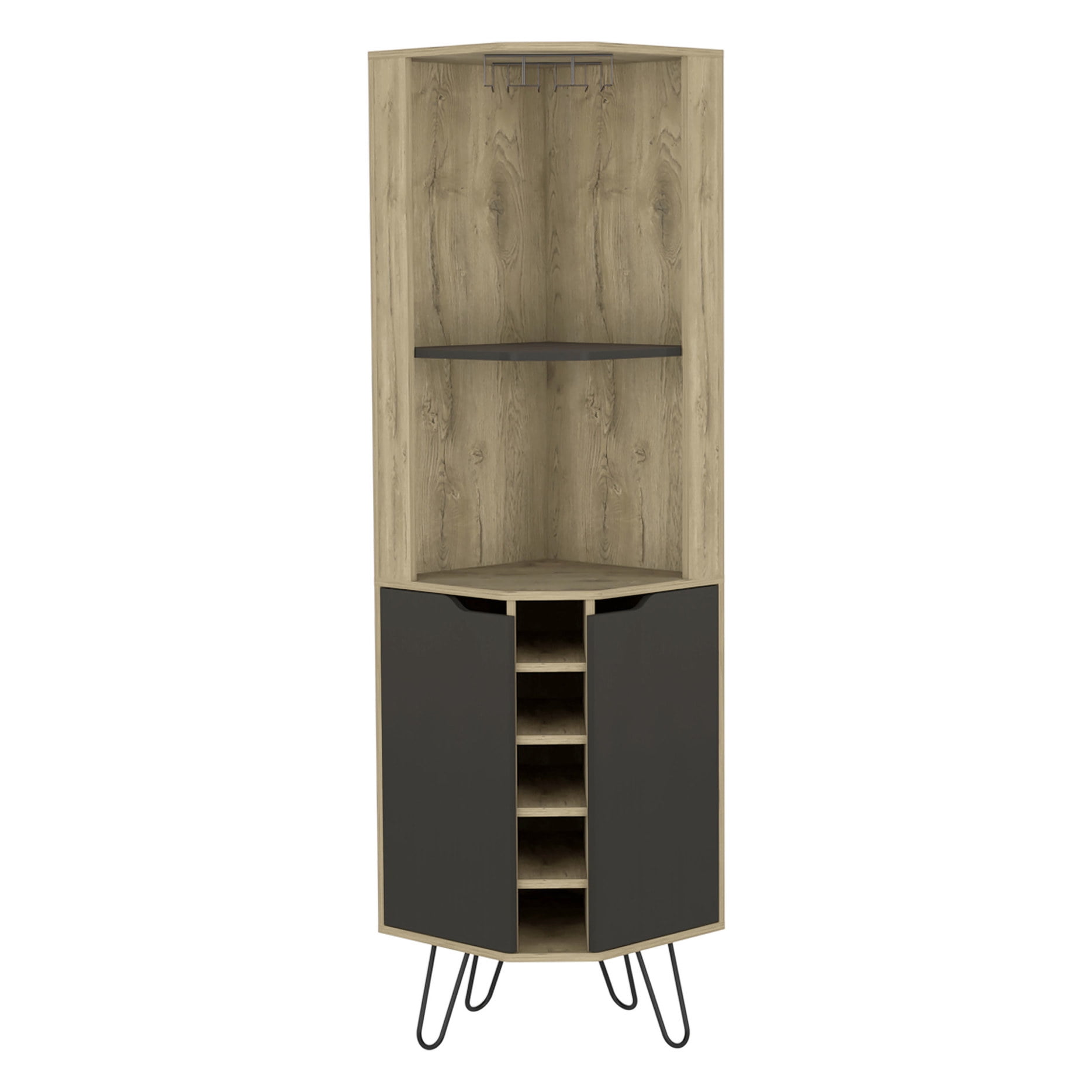 Corner Bar Cabinet for Living Room Decor | Offers Space to Store Wine ...