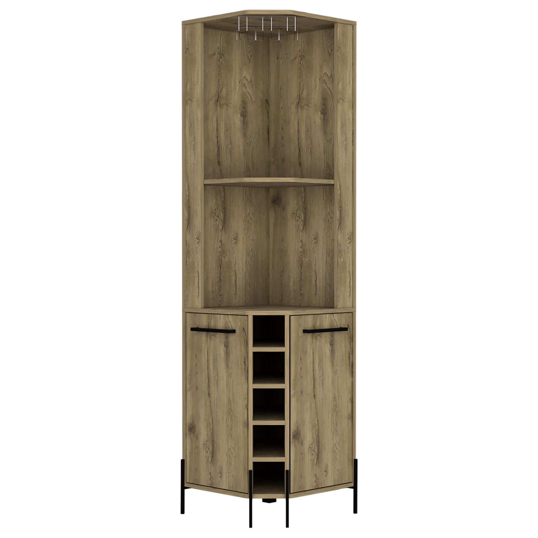 Corner Bar Cabinet | Offers Five Wine Cubbies for Wine Collection ...