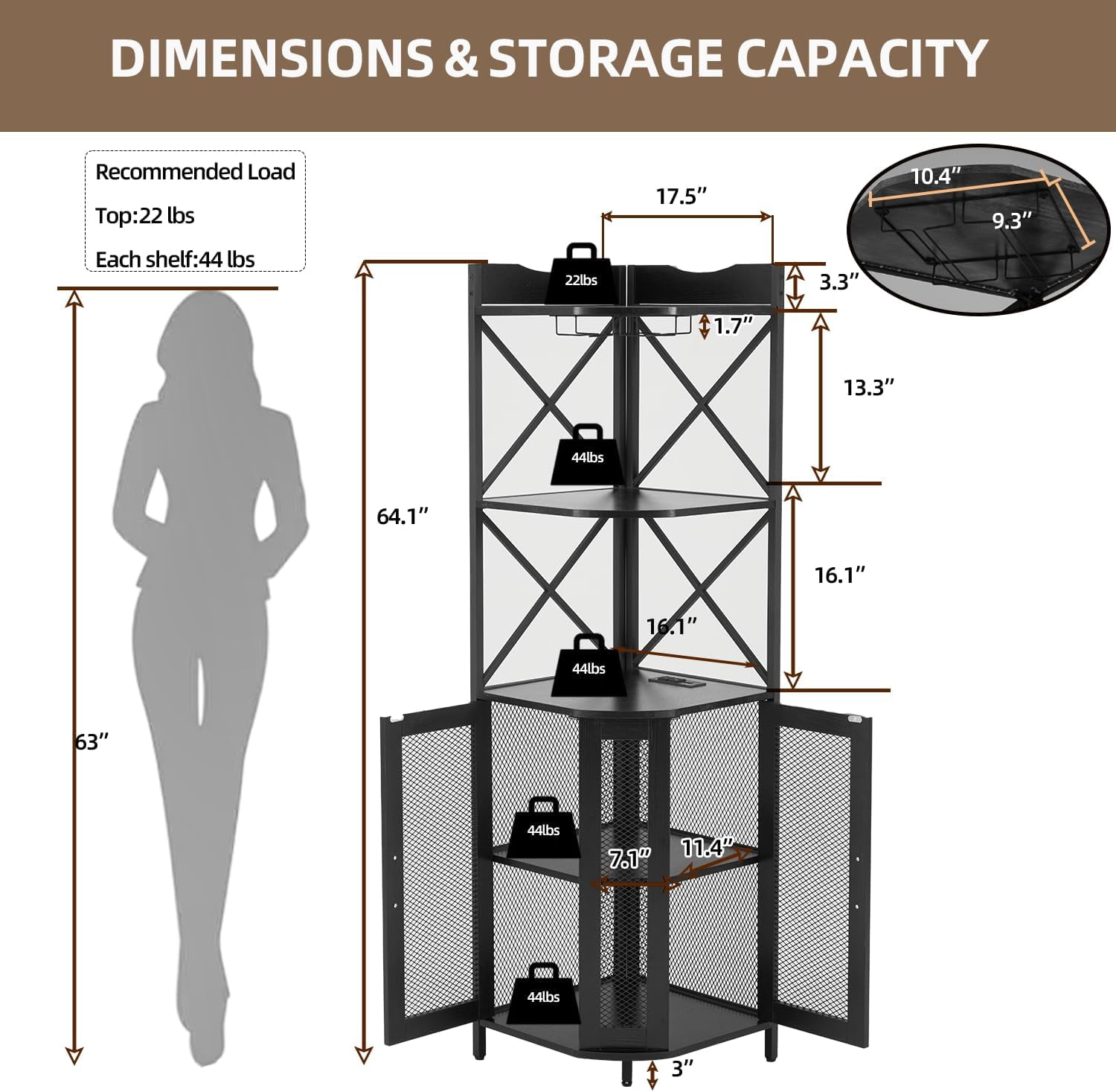 Corner Bar Cabinet with Power Outlet, 5-Tiers Wine Bar Cabinet with LED ...