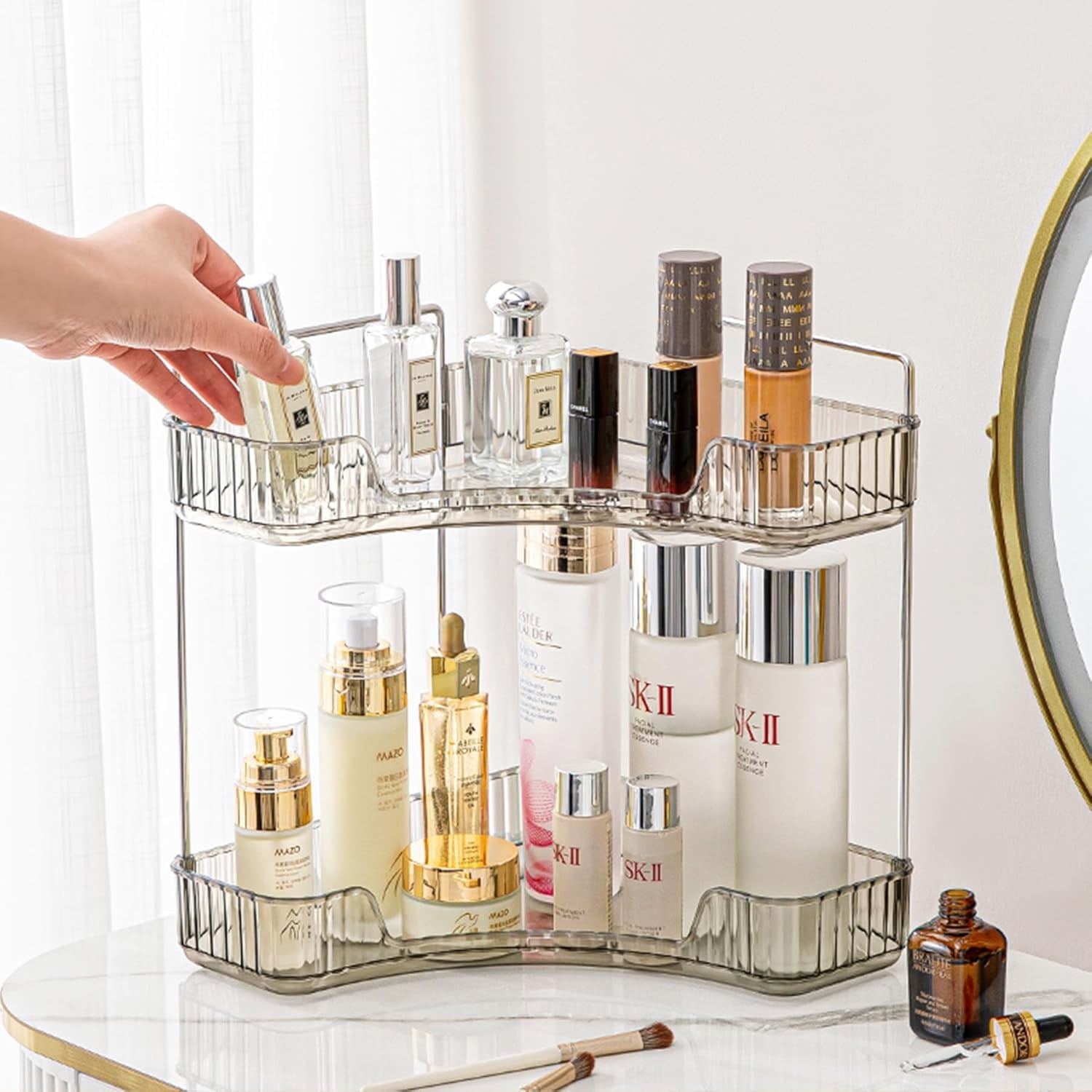 Corner Bathroom Counter Organizer, Bathroom Countertop Shelf Makeup ...