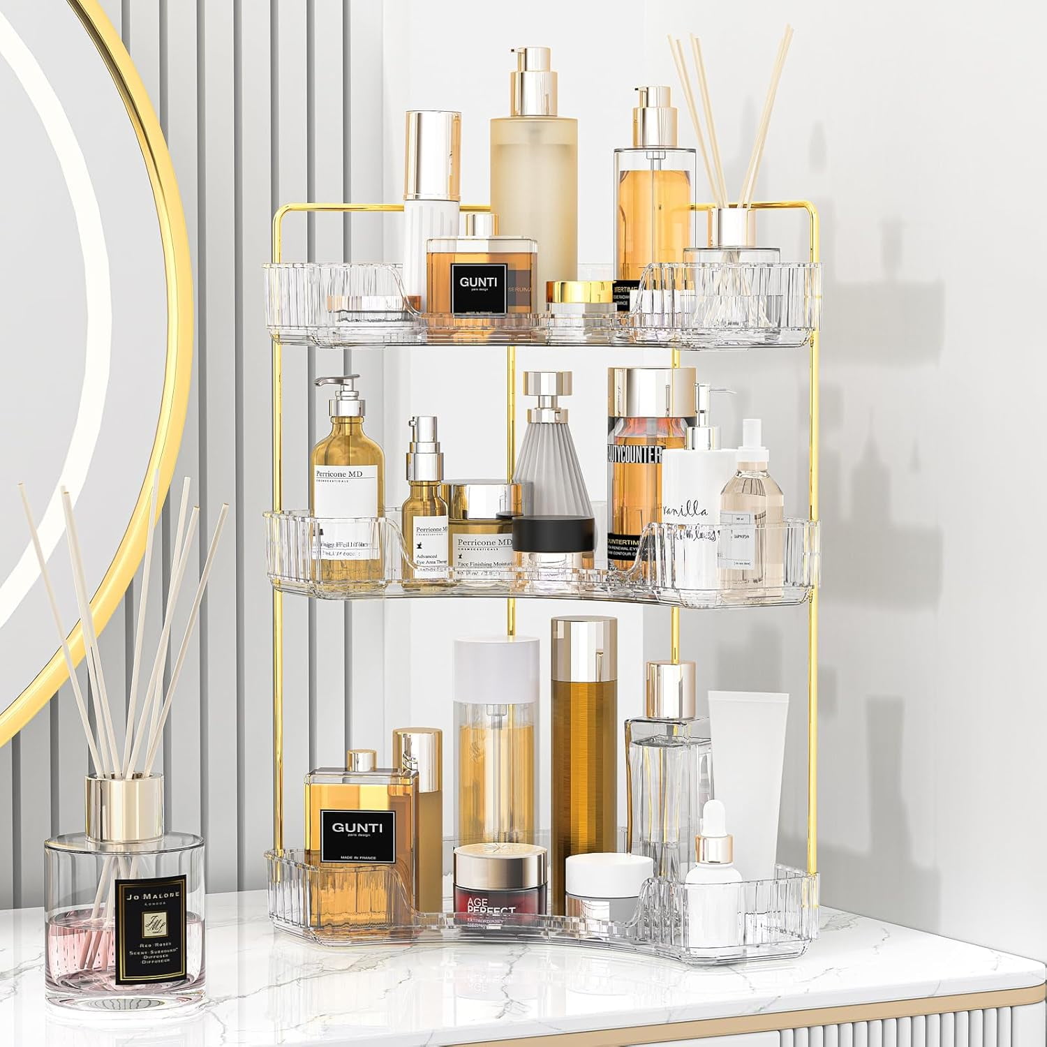 Corner Bathroom Counter Organizer, Corner Shelf Bathroom Countertop ...