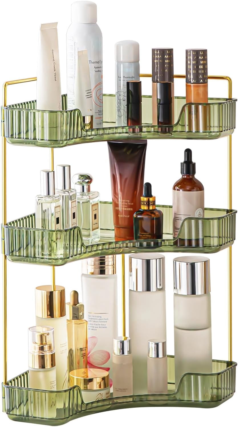 Corner Bathroom Counter Organizer, Perfume Tray and Vanity Organizer ...