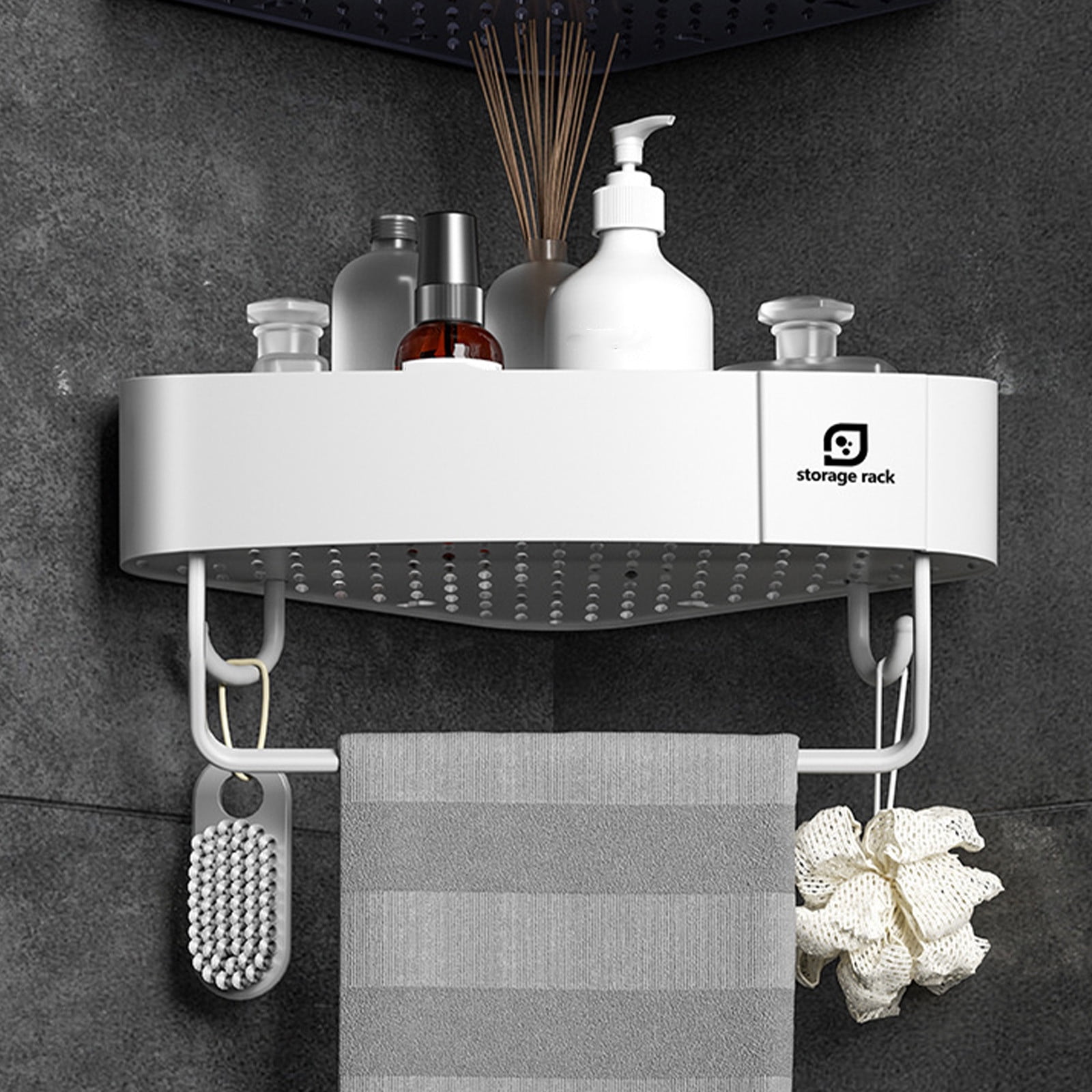 Corner Bathroom Counter Organizer for Sink Vanity with Storage Shelf ...