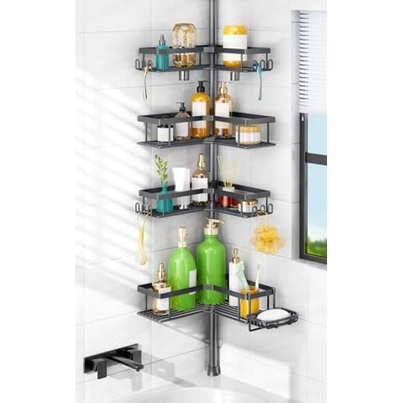 Corner Bathroom Shower : 4-Tier Rustproof Shampoo Organizer Shelf with ...