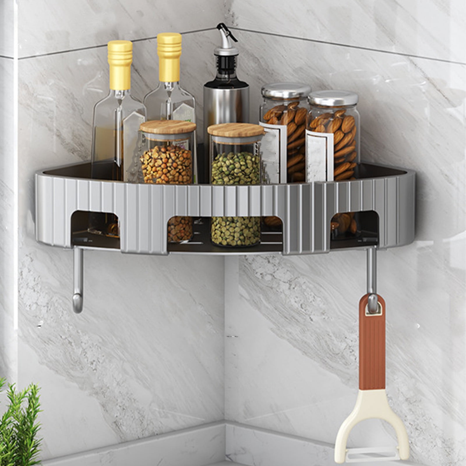 Corner Bathroom Sink Organizer Semicircular Countertop Shelf Wall ...