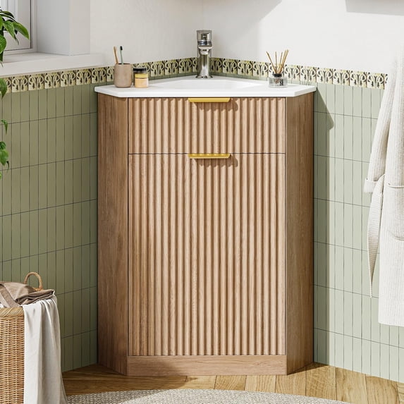 Corner Bathroom Vanity Sink Combo，Bathroom Cabinet for Small Space ...