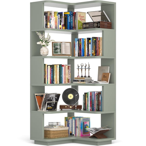 Corner Book Shelf - 4 Tier Corner Bookshelf Etagere Bookcase with ...