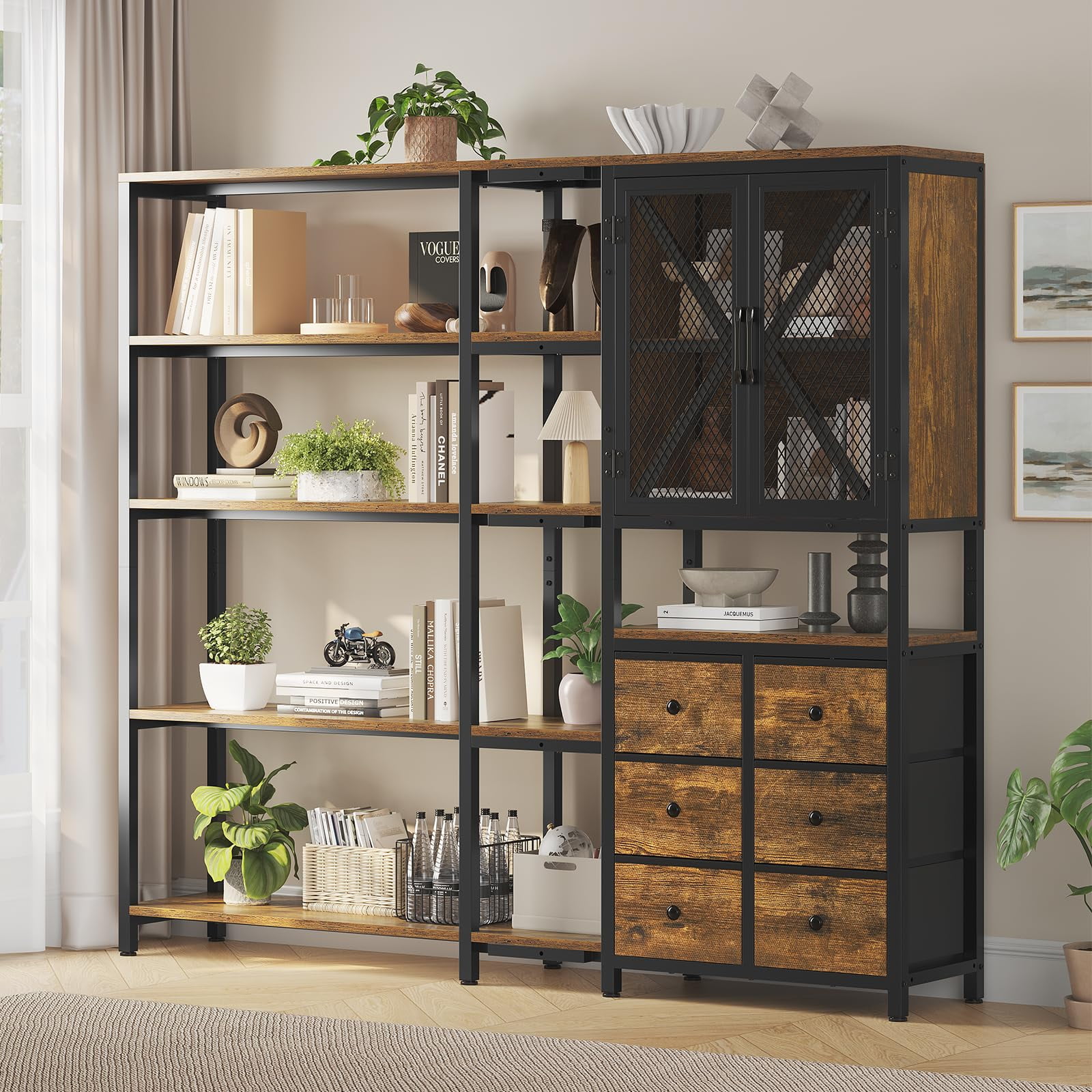 Corner Bookcase(L Shaped)Storage Display Shelf for Home Office,5 Tier ...