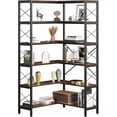Corner Bookshelf 6-Tier, Tall Book Shelf L-Shaped, Large Etagere ...