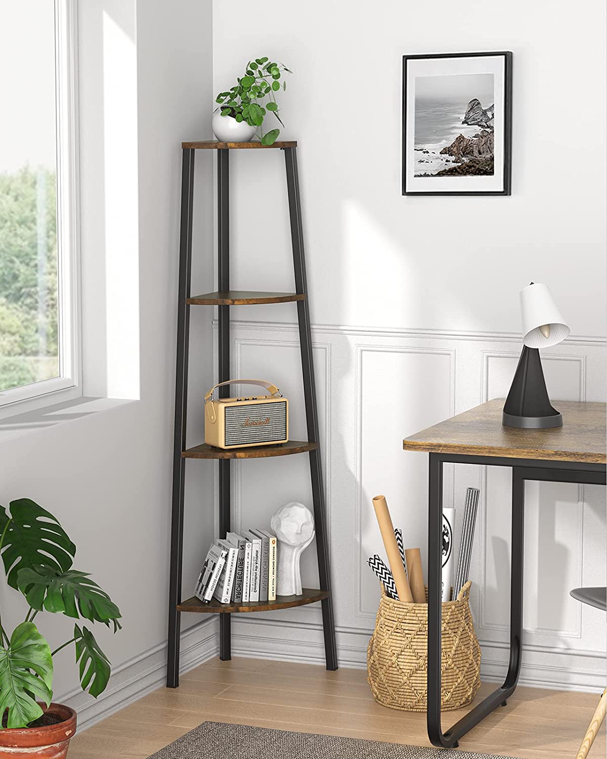 Convenience Concepts Designs2Go 4 Tier Corner Shelf, White - Walmart.com