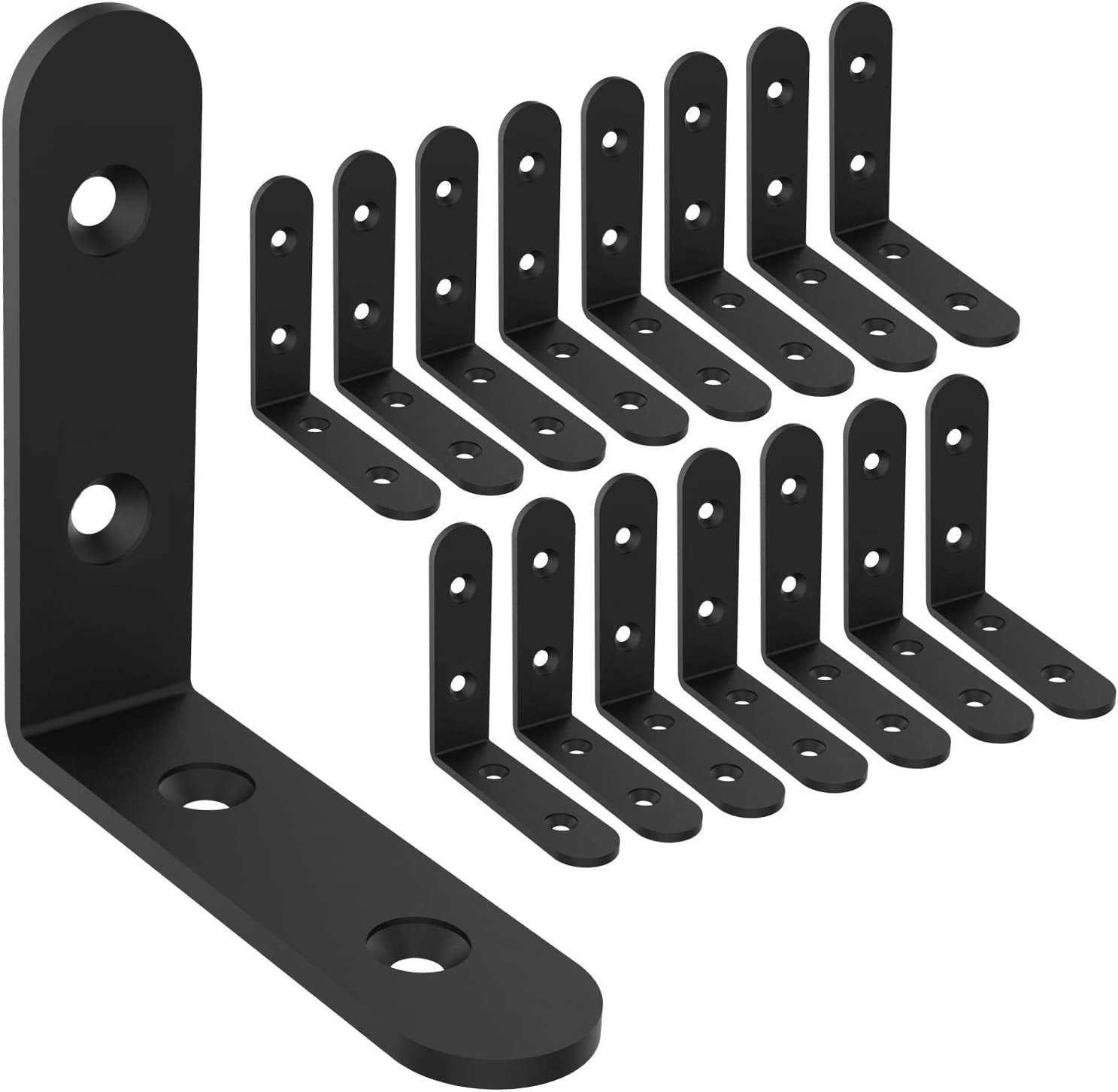 Corner Bracket Shelf Bracket,Heavy Duty Black Stainless Steel L Corner ...