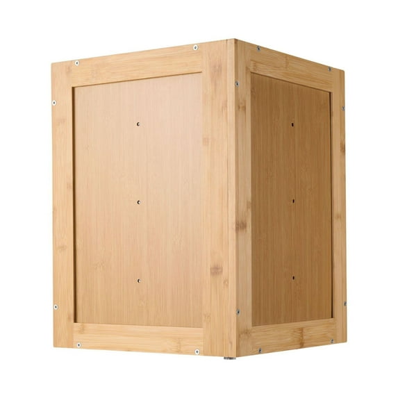 Corner Bread Box for Kitchen, Bamboo Bread Storage Container Double ...