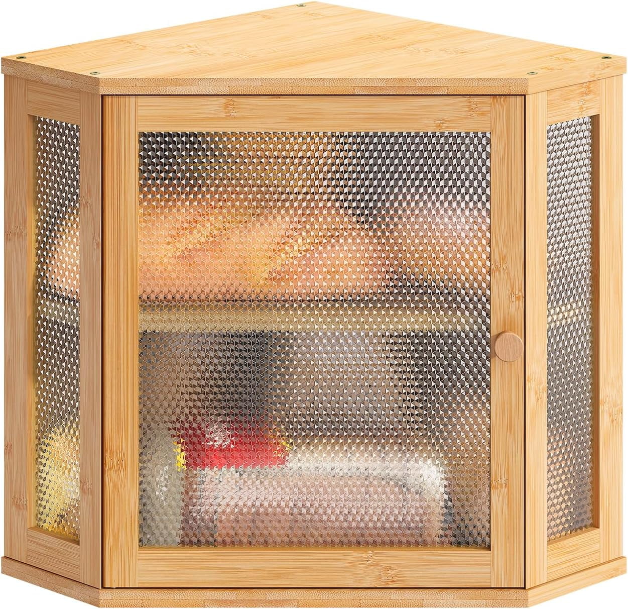 Corner Bread Box Kitchen Countertop Extra Large Capacity Farmhouse ...