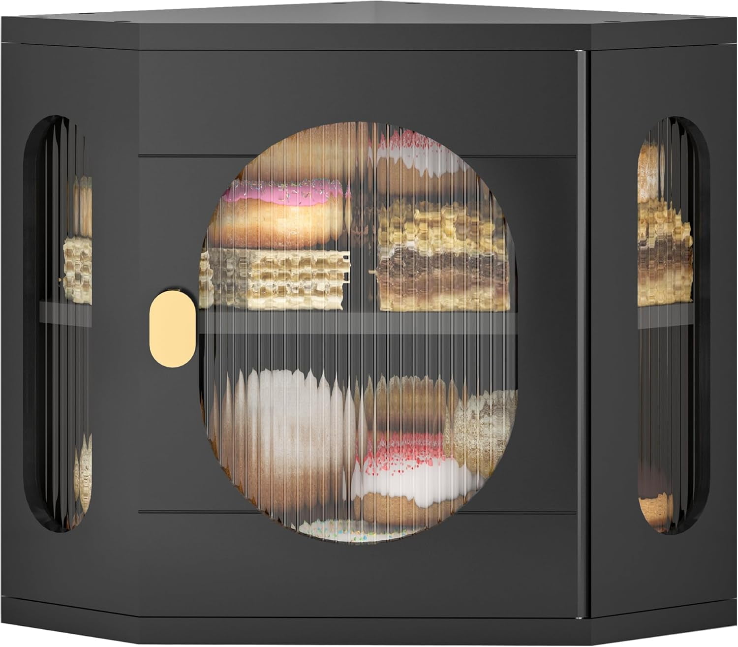 Corner Bread Box for Kitchen Countertop, Large Wooden Bread Box, Double ...