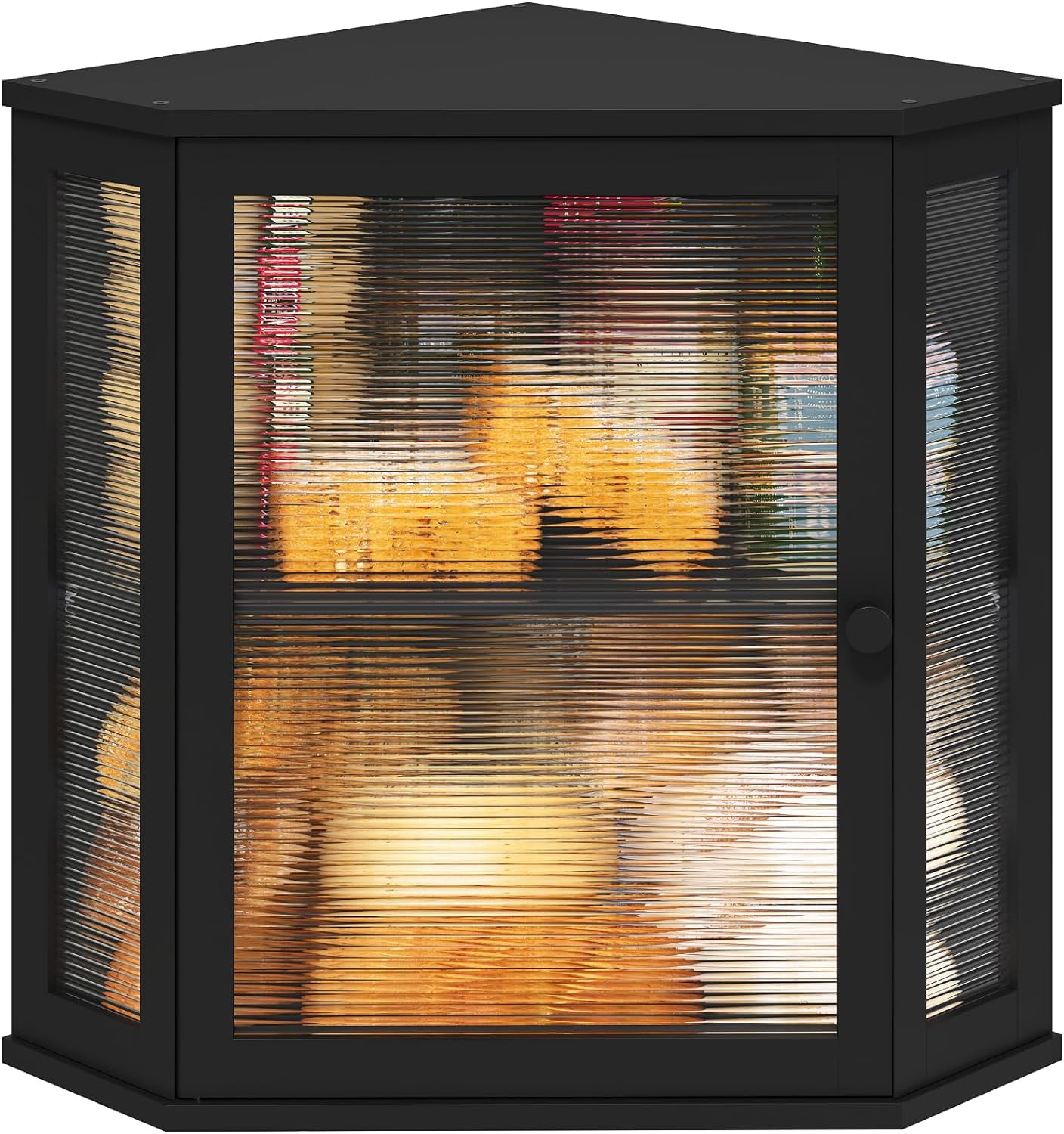 Corner Bread Box for Kitchen Counter, Bamboo Wood Large Capacity Bread ...