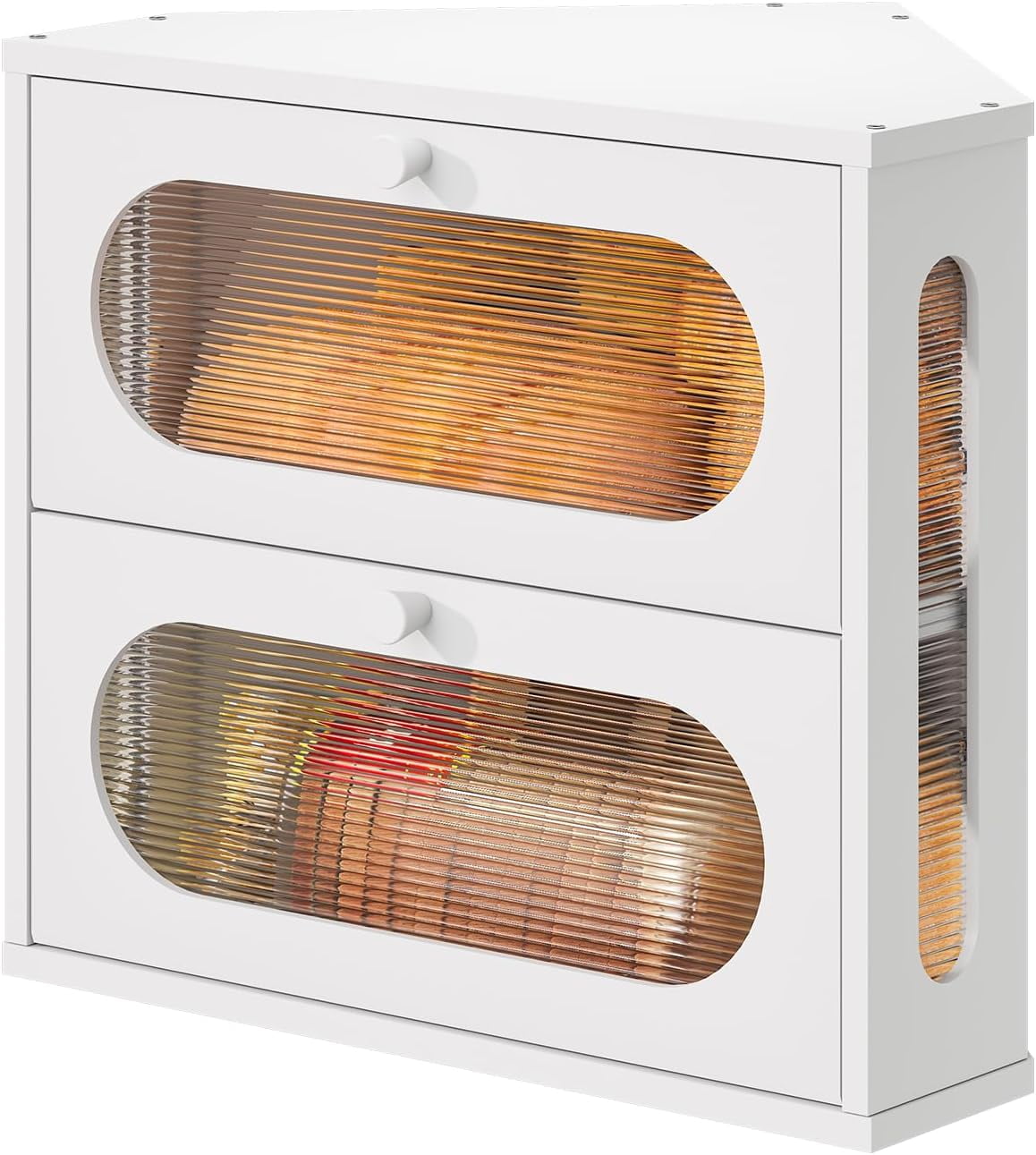 Corner Bread Box for Kitchen Countertop Bmaboo Double Layer Bread Boxes ...