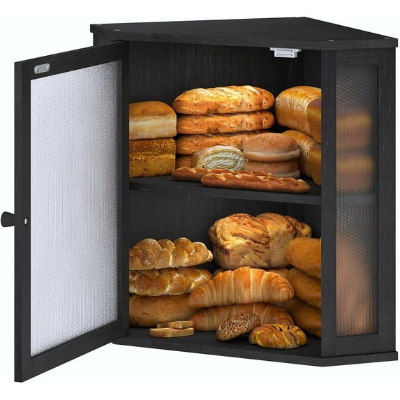Corner Bread Box for Kitchen Countertop,Bread Storage for Homemade ...