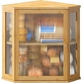 Corner Bread Box for Kitchen Countertop Double Layer Bamboo Wooden ...