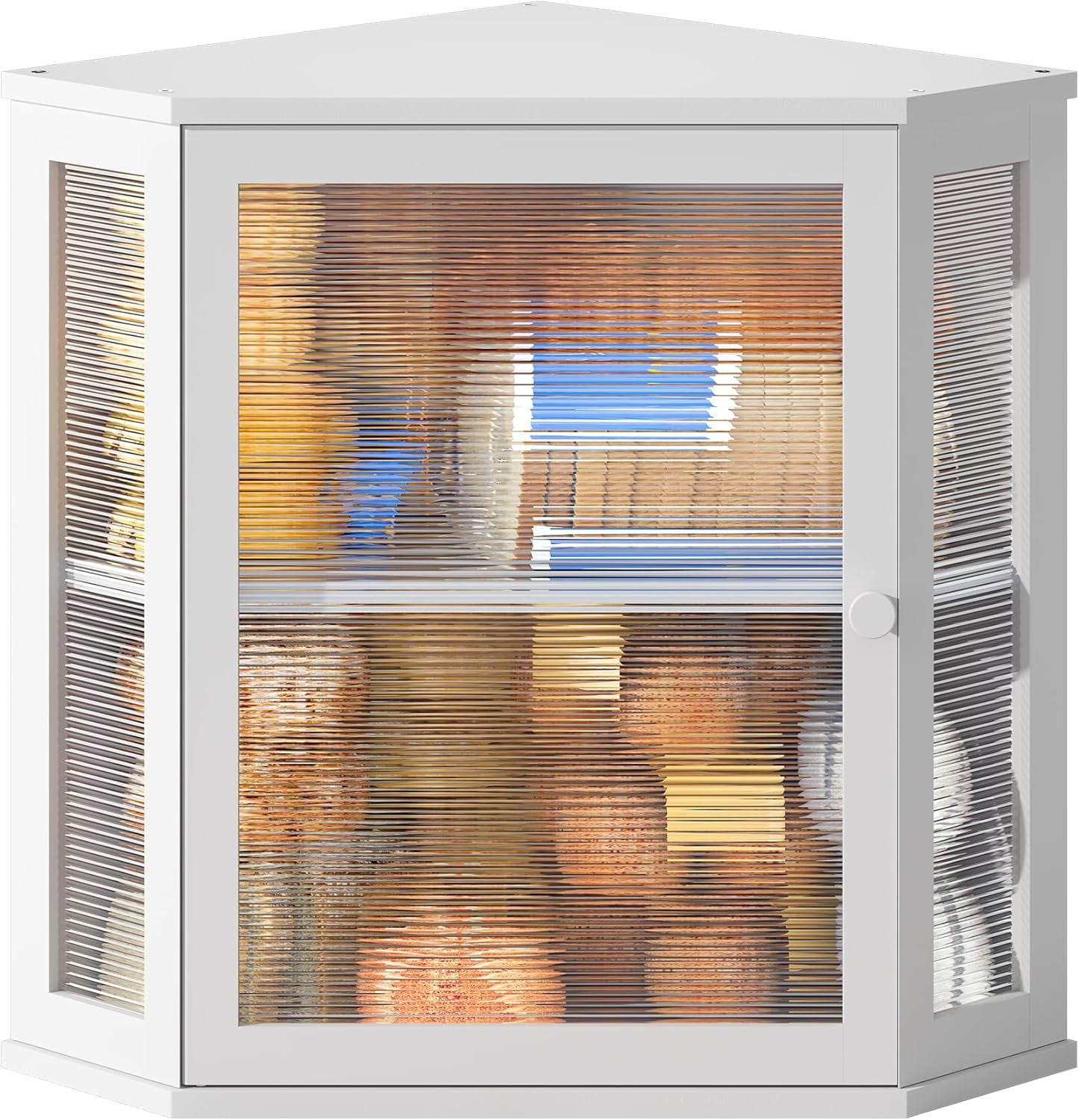 Corner Bread Box for Kitchen Countertop Double Layer Bamboo Wooden ...