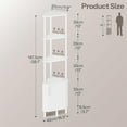 Corner Cabinet with LED Light, Corner Shelf Stand with Storage and ...