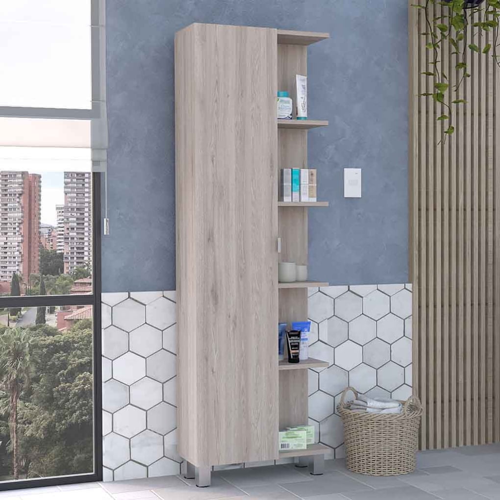 Corner Cabinet Womppi, Five Open Shelves, Single Door, Sideboards ...