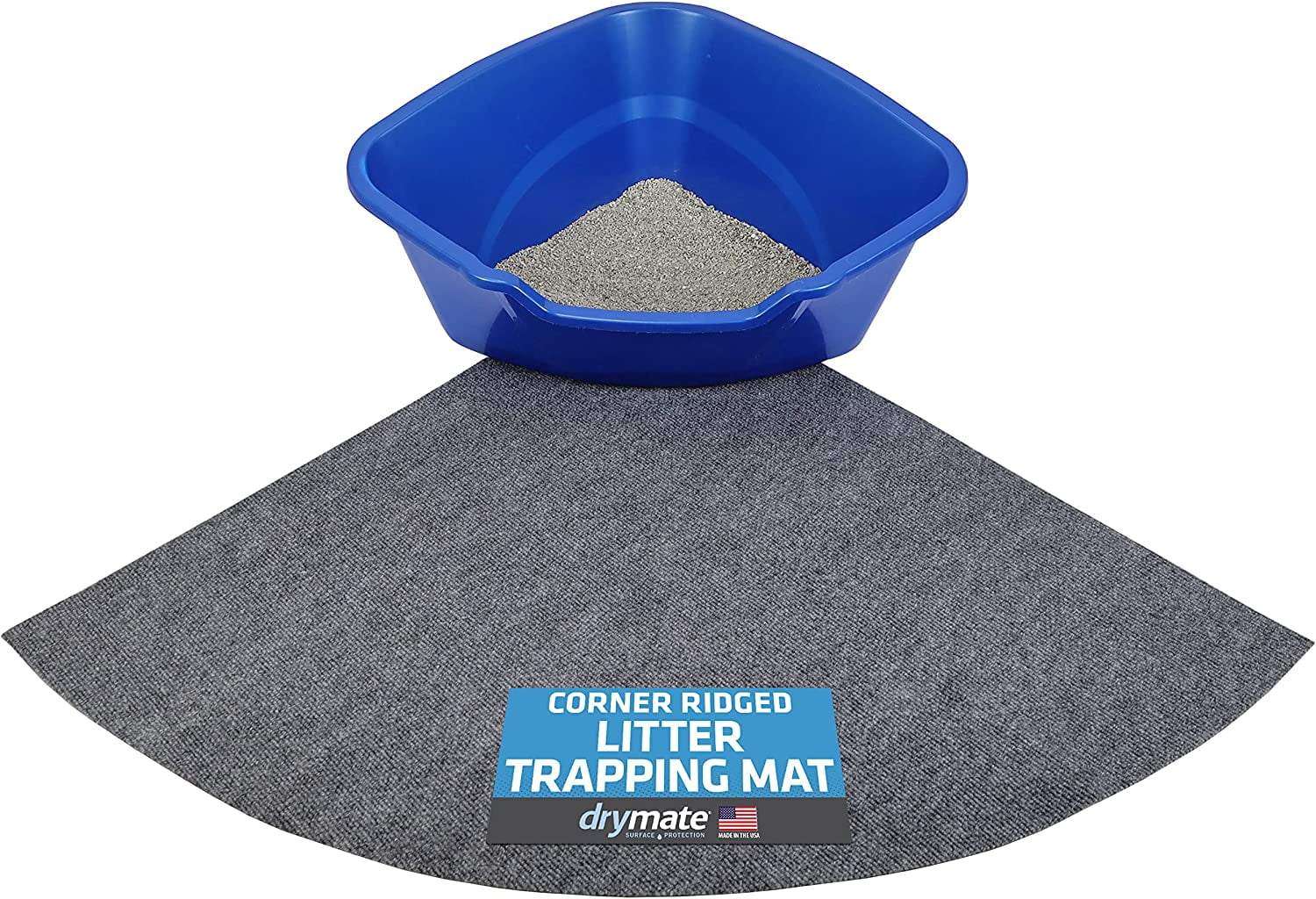 Corner Cat Litter Trapping Mat (Ridged Design), Traps Mess from Box ...