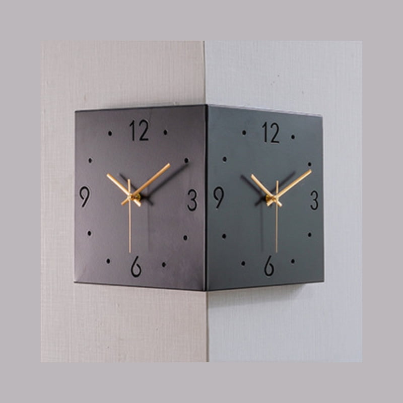 Corner Clock Double-Sided Wall Clock Living Room Creative Simple Modern ...
