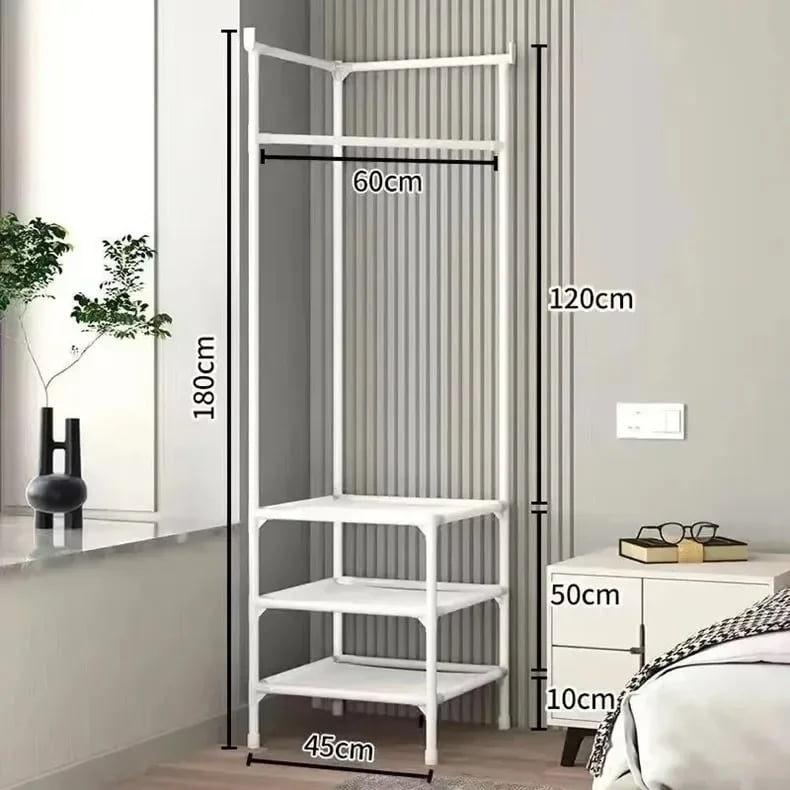 Corner Clothes Rack Nightstand Clothe Stand Coat Rack Storage ...