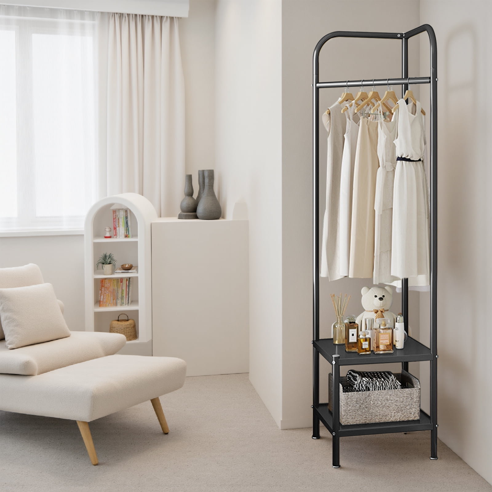 Corner Coat Racks, Gold Clothing Corner Hall Tree Freestanding Garment ...