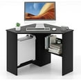 Corner Computer Desk 90 Degrees Desk w/Shelves & CPU Stand Compact ...