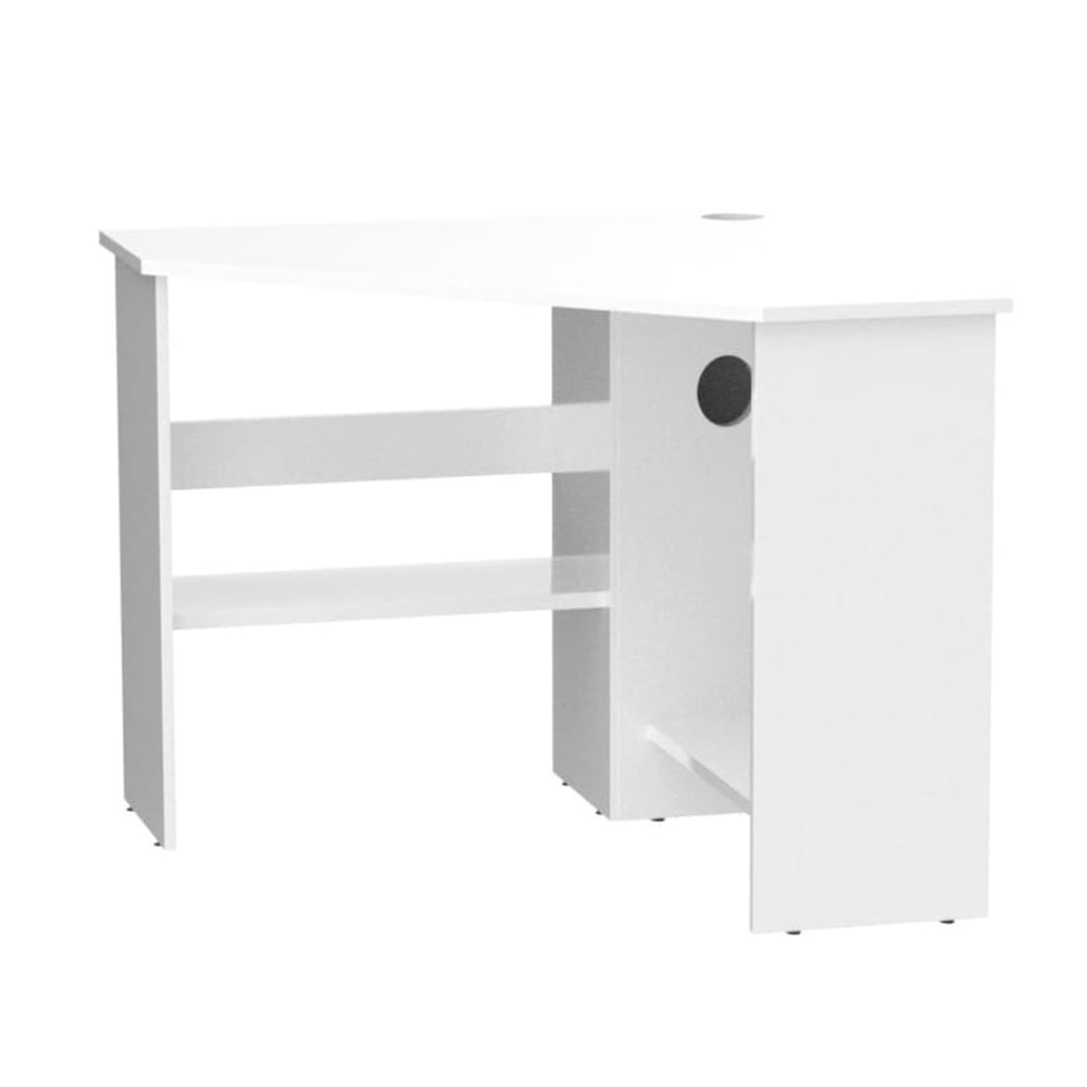 Corner Computer Desk, Space-Saving Triangular Writing Desk with 2 ...