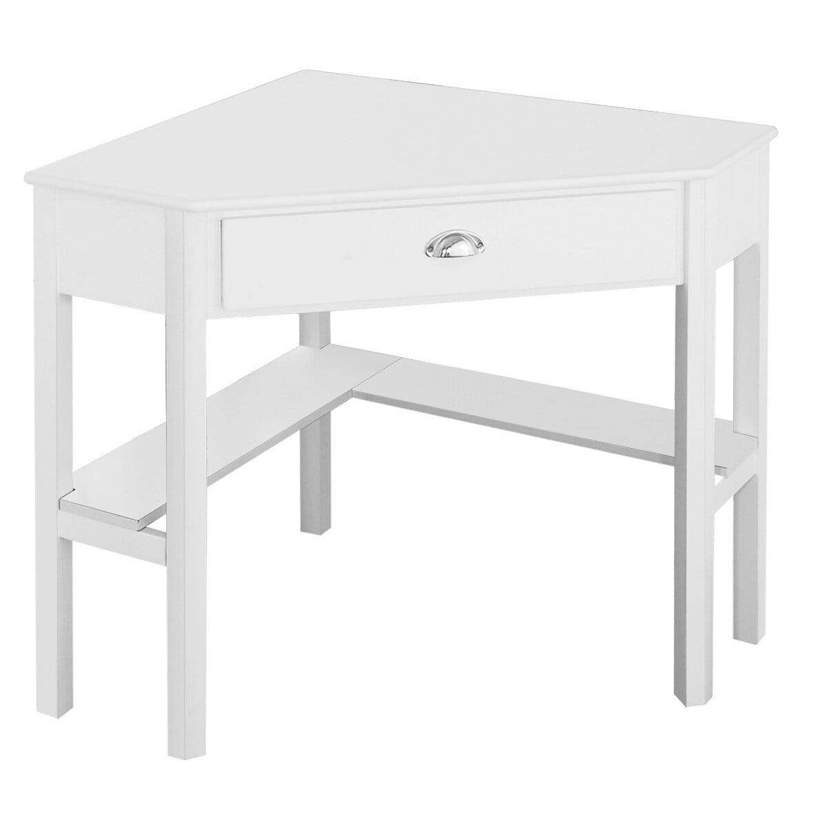 Corner Computer Desk Table Wooden Workstation Corner Laptop Desk White ...