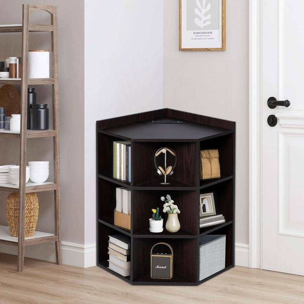 Corner Cube Storage Cabinet for Small Space with USB Ports and Outlets ...