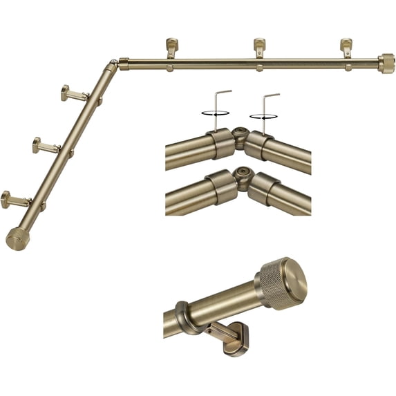 Corner Curtain Rod for Windows - Telescoping Bay Window Curtain Rods ...