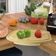 Navaris Corner Countertop Cutting Board - 12.6" x 16.5" Acacia Wood ...