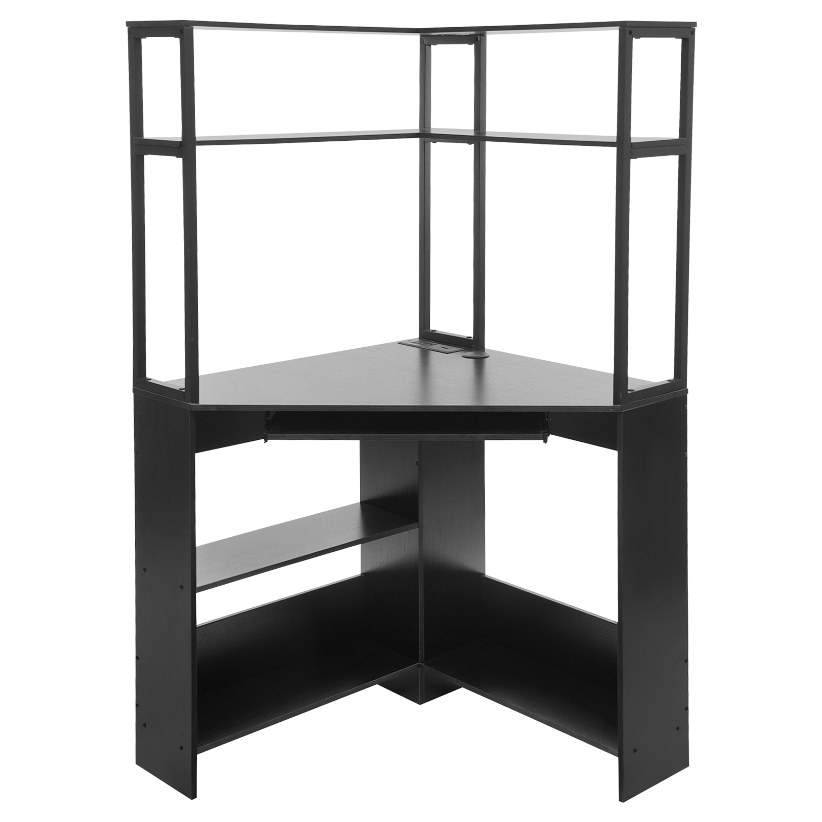 Corner Desk with Charging, 29.5 x 29.5 x 60in Triangle Corner Computer ...