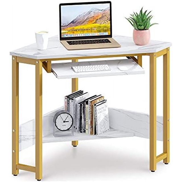 Corner Desk Computer Desk Sturdy Steel Frame for Workstation with ...