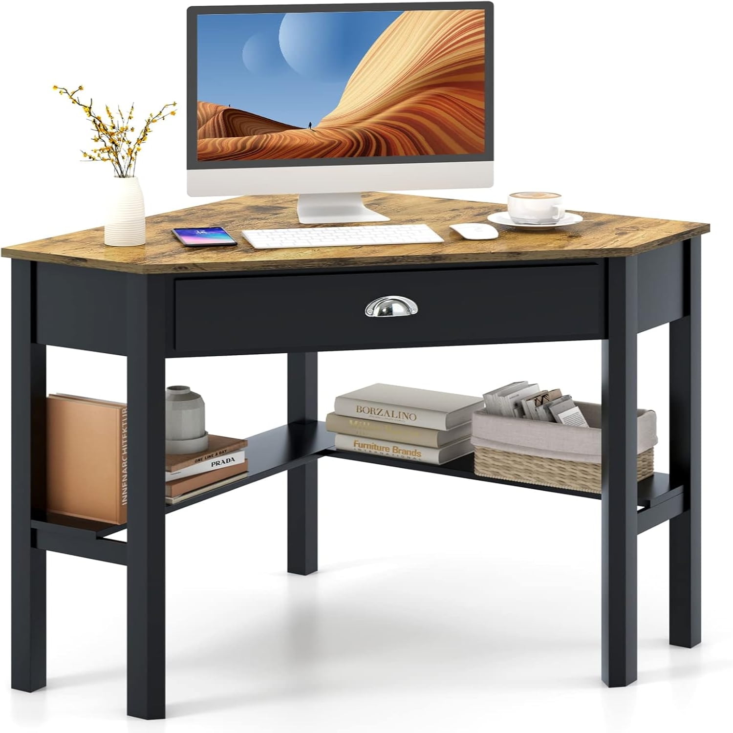 Corner Desk for Small Space Computer Desk Corner Writing Desk Corner ...