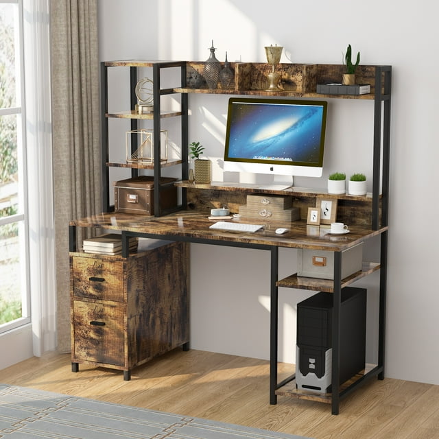 PAKASEPT Corner Desk - Multi Desktop PC Station with Shelves, Keyboard ...