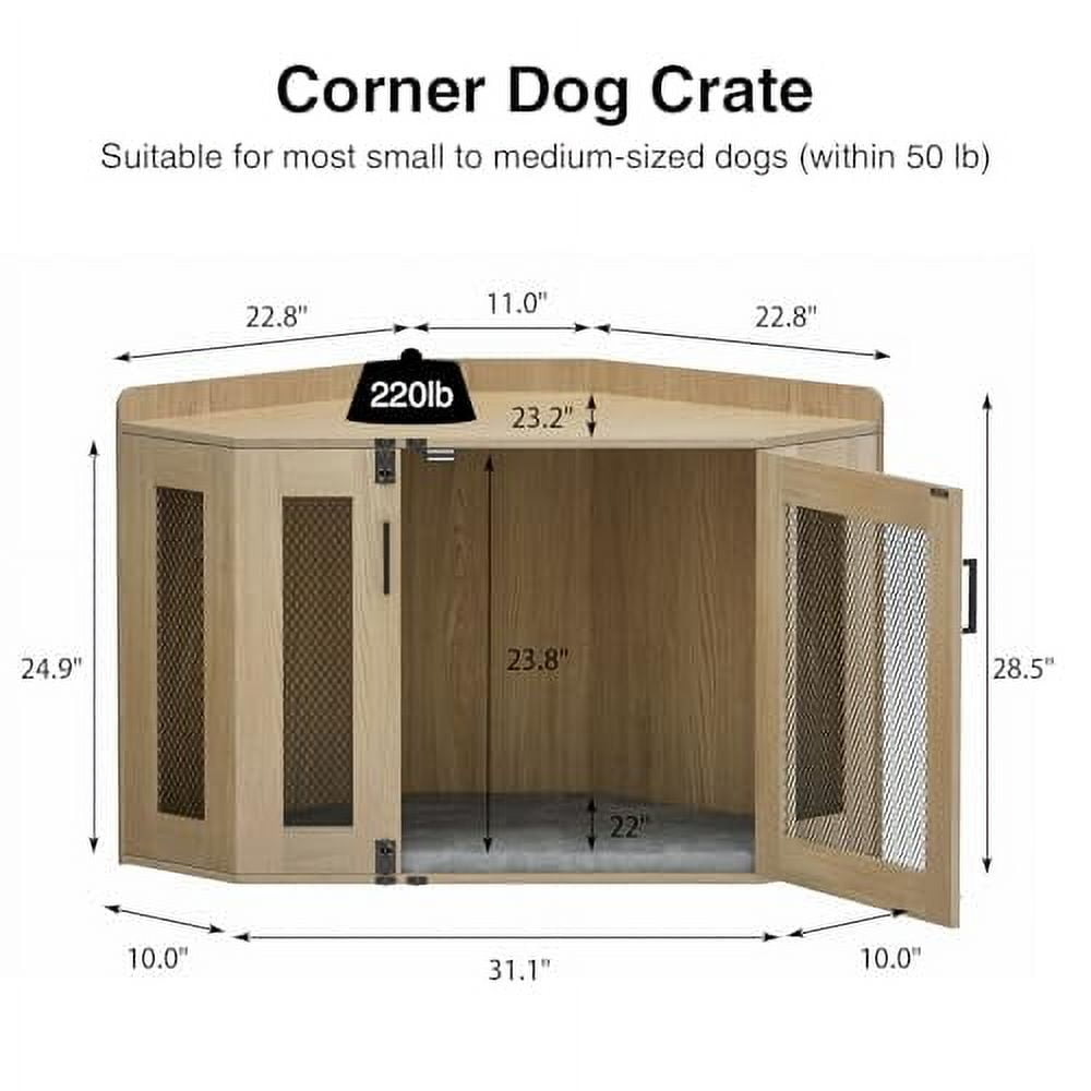 Corner Dog Crate Furniture - Dog Crate Cage for Small Medium Dogs ...