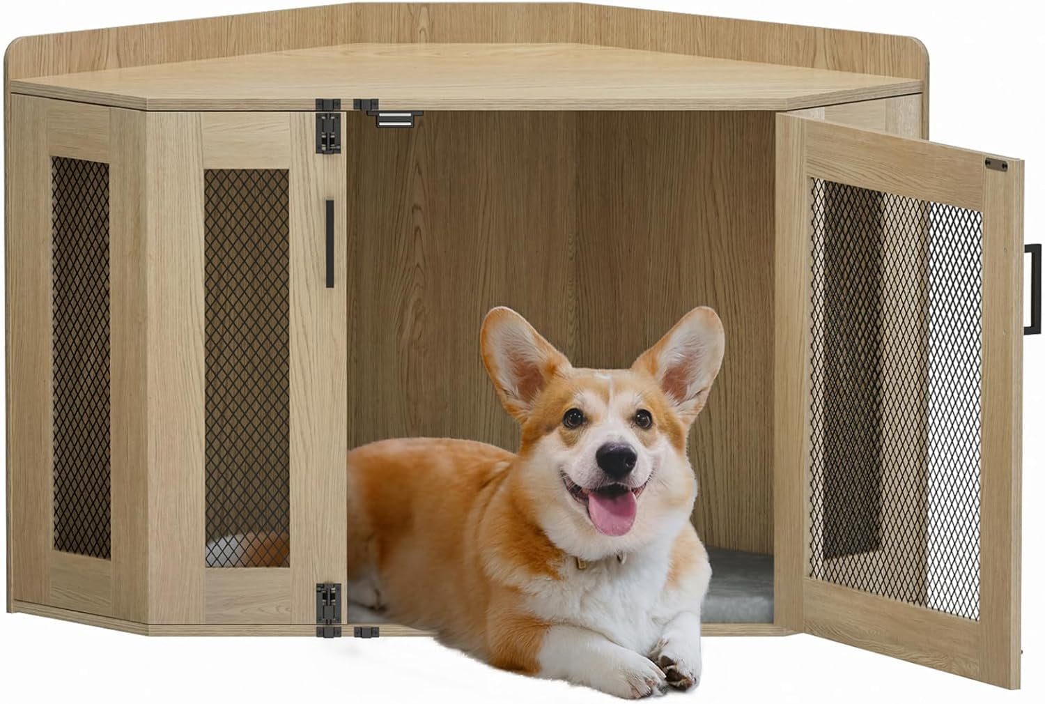 Corner Dog Crate Furniture - Dog Crate Cage for Small Medium Dogs ...