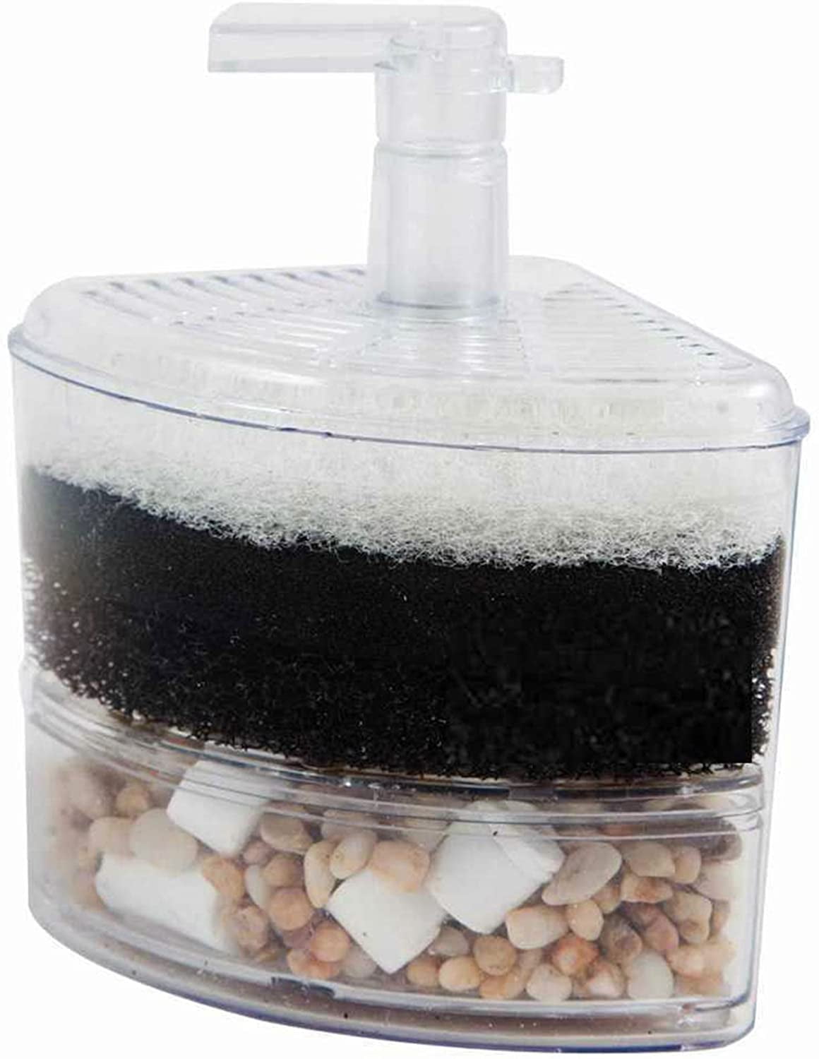 Corner Filter Aquarium Fish Tank Internal Air Driven Filter with Media ...